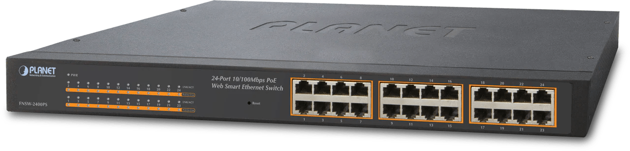 Planet Fnsw-2400Ps 24-Port 10/100Mbps Web Smart Poe Ethernet Switch ...