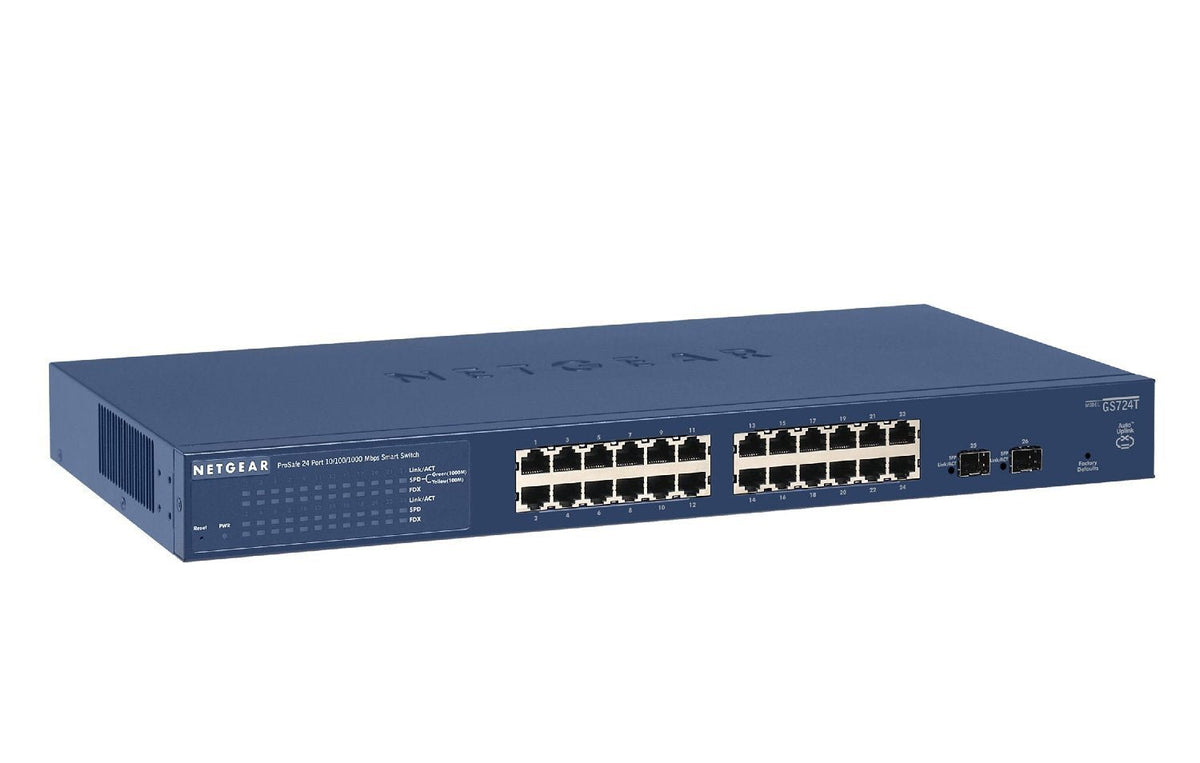 Netgear FS728TPv2 ProSafe 24+2 Smart Managed Switch with PoE + 2 SFP ...